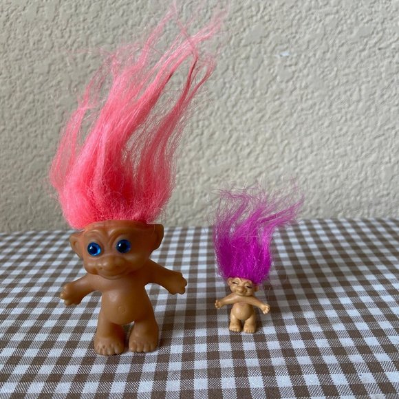 Unbranded | Toys | Vintage Big Eyes Coral Hair Troll 25 Mini Purple ...